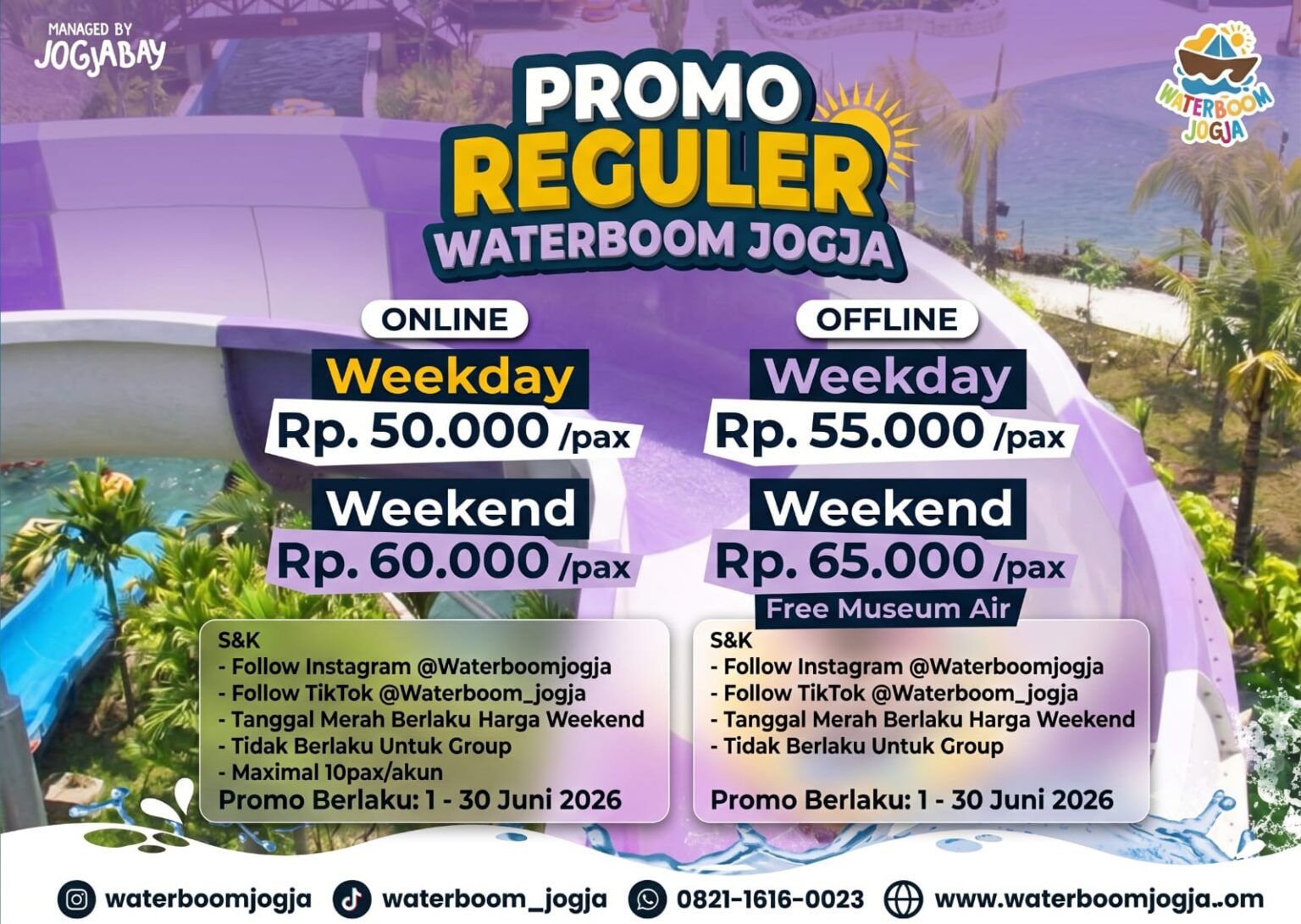 Liburan Hemat! Waterboom Jogja Geber Promo Reguler Juni 2026, Tiket ...